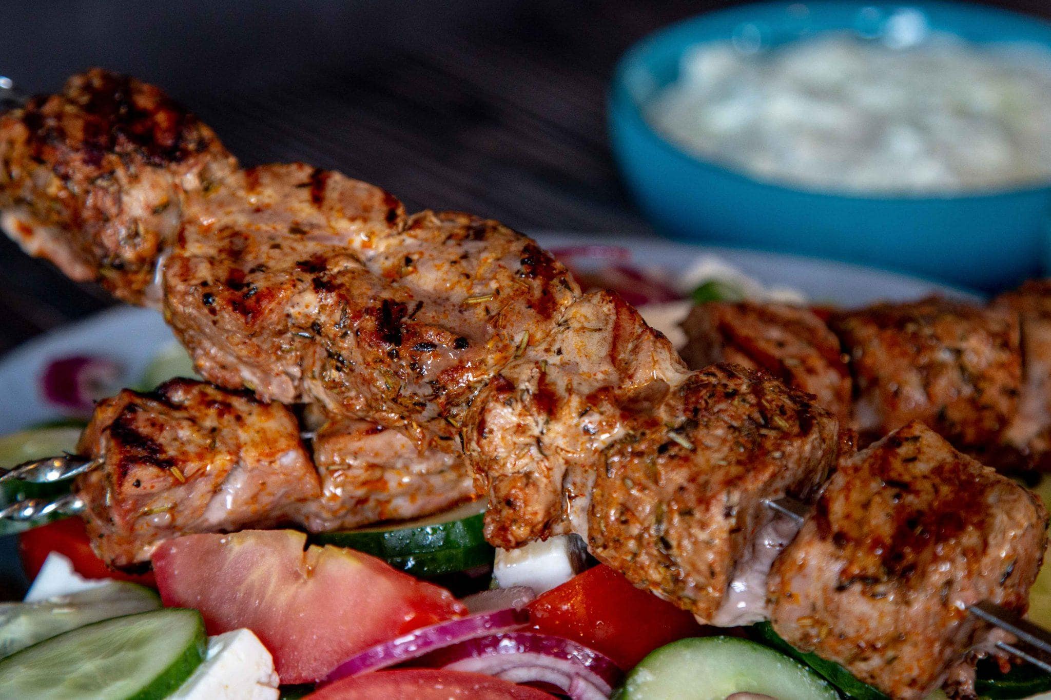 Griekse souvlaki van Livar varkenshaas - Barbecuemarq